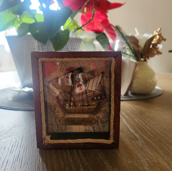 Office | Vintage Santa Maria 1492 Wood Shadow Box Penpencil Holder 5 ...